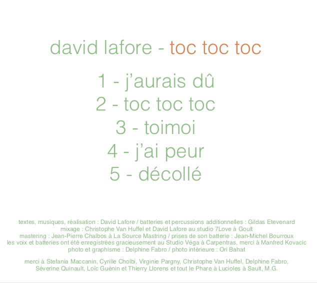 David Lafore – toc toc toc – Delphine Fabro Graphiste
